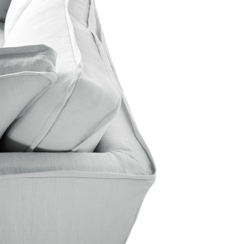 Coco 3 seater sofa with Self Piped Box Edge cushion in Cotton Linen ...