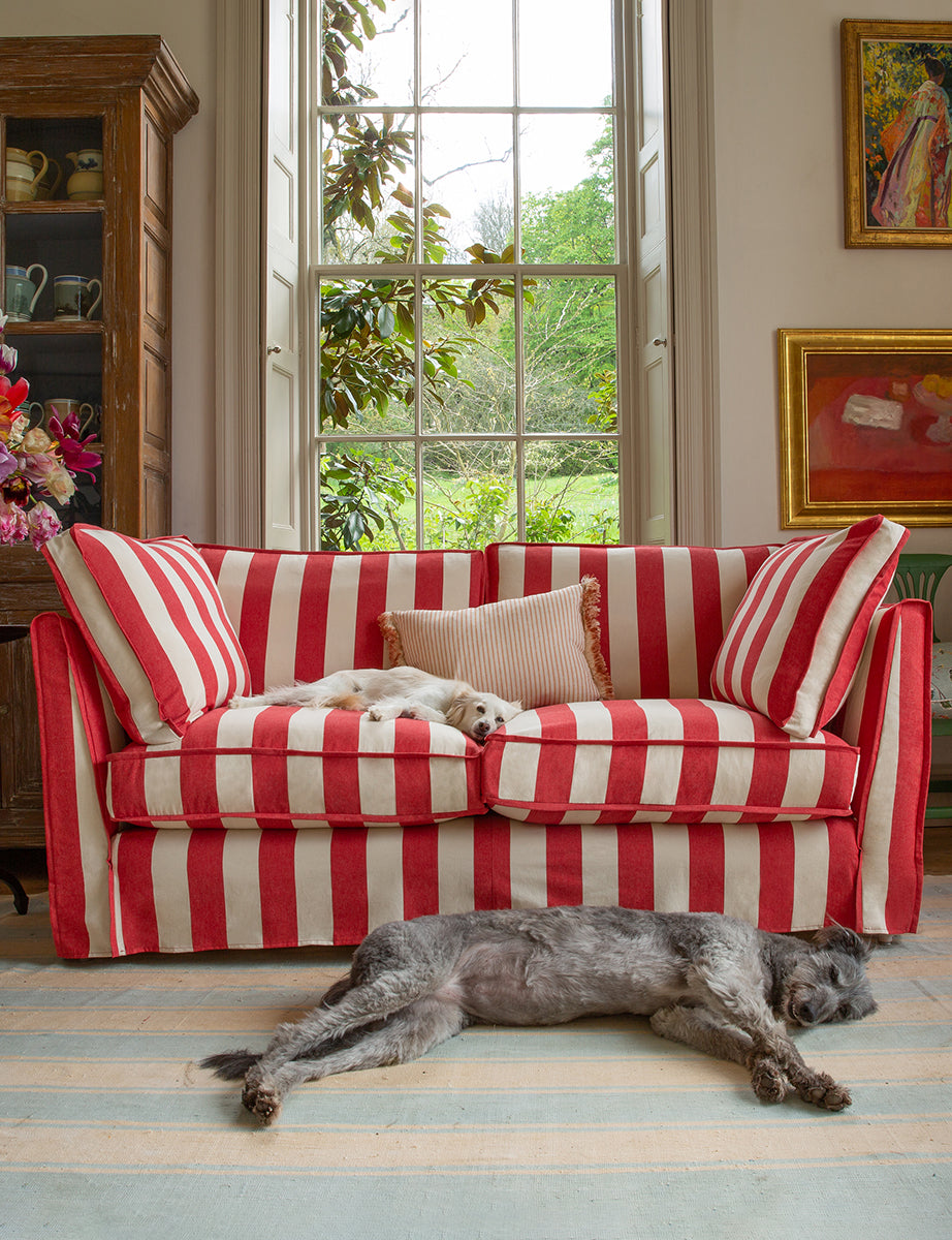 Coco 2.5 seater sofa with Self Piped Box Edge cushion in Stripes ...